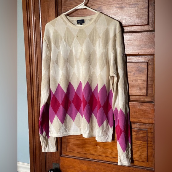 Burberry | Sweaters | Burberry Golf Sweater Argyle Pink And Cream ...